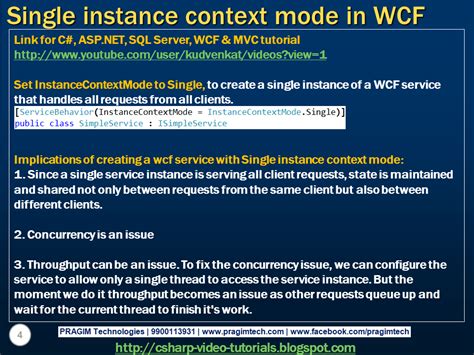 Sql Server Net And C Video Tutorial Part 41 Single Instance Context Mode In Wcf