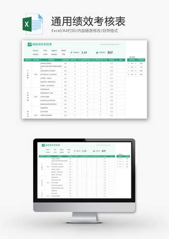 通用绩效考核表Excel模板 千库网 excelID180116