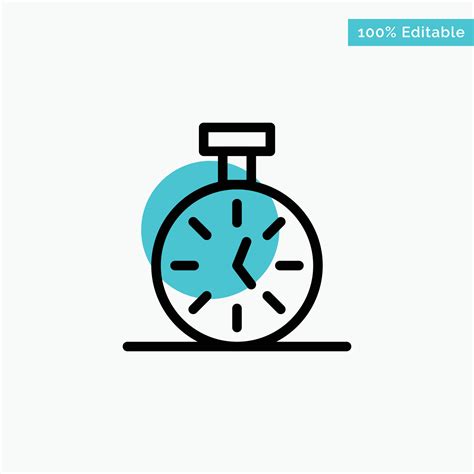 Stopwatch Time Timer Count Turquoise Highlight Circle Point Vector Icon