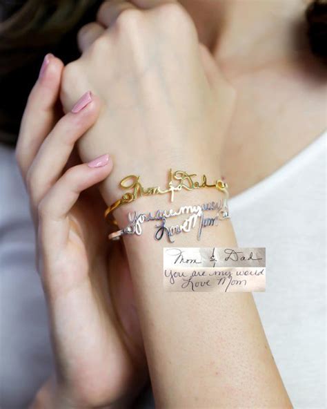 Handwriting Bangle • Memorial Handwriting Signature Bracelet