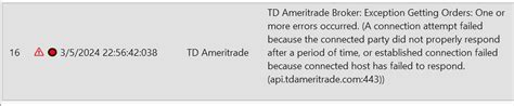 TDA Exception Getting Orders WealthLab