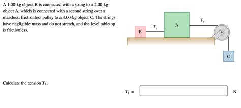 Solved A 1 00 Kg Object B Is Connected With A String To A Chegg Com