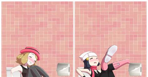 快便 気持ちよさそうに用を足すセレナ＆ヒカリ 朝日大地のイラスト Pixiv