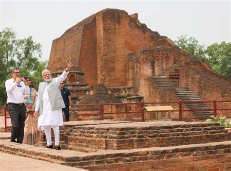 Pm Modi Visits Ruins Of Nalanda In Bihar The Canara Post