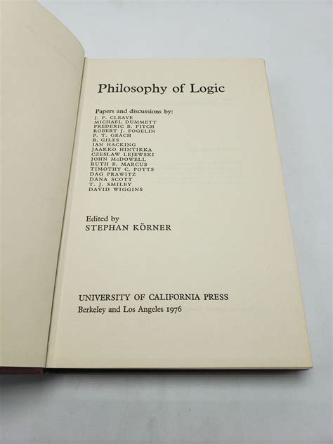 Philosophy Of Logic Stephan Korner