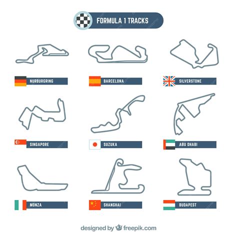 Premium Vector Collection Of F1 Racing Tracks
