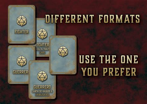 Dnd Fighter Skills And Traits Cards Character Skills Cards 5th