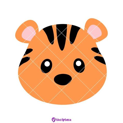 Cute Tiger Face Vector