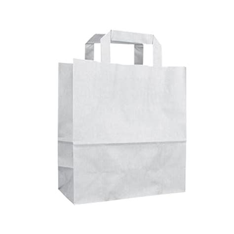 Kraft White Paper Bag With Flat Handle 27x31x12 Cm Medium
