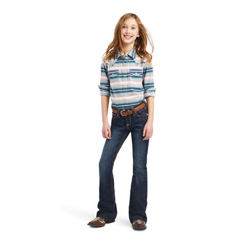Girls Ariat Real Downstream Snap Front Shirt 10042240 C High