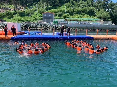 교육부지정 해양안전체험센터 7월12일 능포초 해양안전체험센터 해양생존체험교실 선박화재대피체험