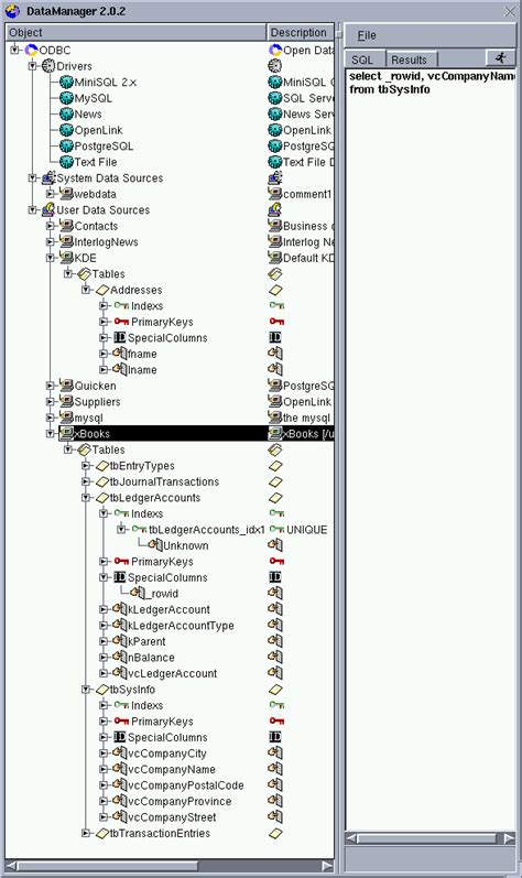 UnixODBC Explorer