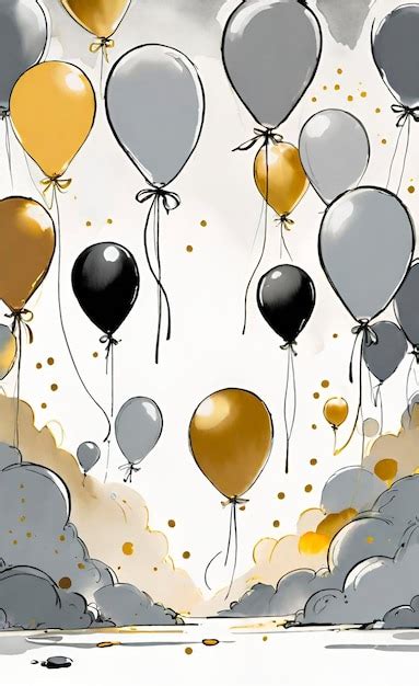 Silver Pink And Gold Balloons On The Left And Right Edges On A Plain