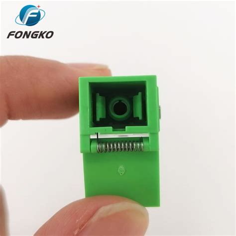 Auto Shutter SC APC Green Shell Simplex Adapter SM SC Fiber Optic Adapters