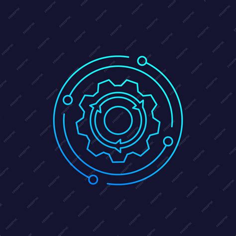 Premium Vector Integration Icon Gear And Arrow Linear
