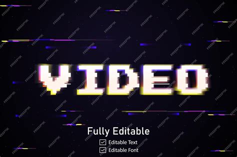 Premium Vector Futuristic Glitch Text Effect For Video Game Text For Editable Cyberpunk Glitch