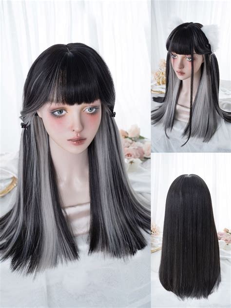 Long Straight Synthetic Wig With Bangs High Fashion Hair Wig