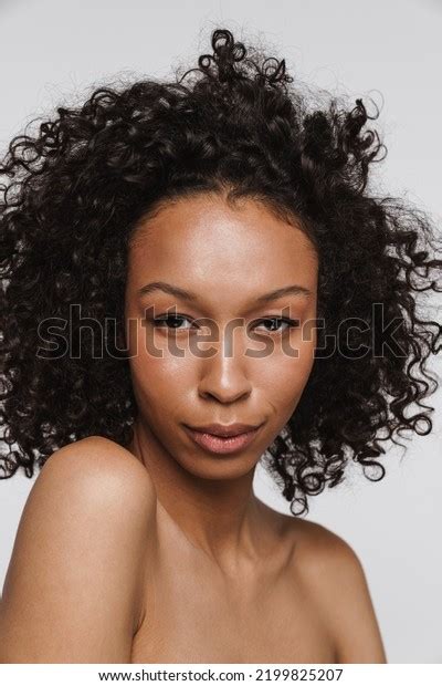 Black Shirtless Woman Posing Looking Camera Stock Photo 2199825207