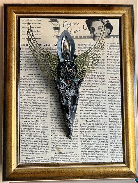Valkyrie Raven Skull Steampunk Assemblage Art Etsy