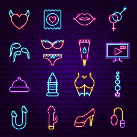 Premium Vector Sex Shop Neon Icons Vector Illustration Of Adult Toys
