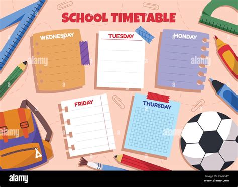 Back School Timetable Template Vector Design Illustration Stock Vector Image And Art Alamy
