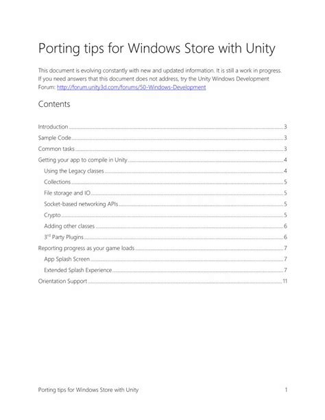 PDF Porting Tips Windows Store Unity DOKUMEN TIPS