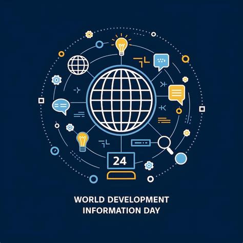 World Development Information Day Stylized Globe Interconnected By