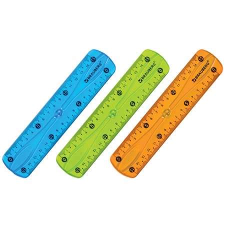 Линейка гибкая Brauberg Flex пластиковая 15см в ассортименте 210673 ...