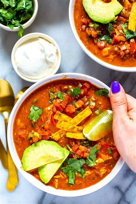 Instant Pot Chicken Enchilada Soup Chilis Copycat The Girl On Bloor