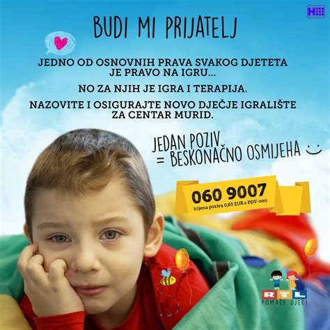 PomoĆ Za Djecu Priključite Se Kampanji „budi Mi Prijatelj” I Podržite