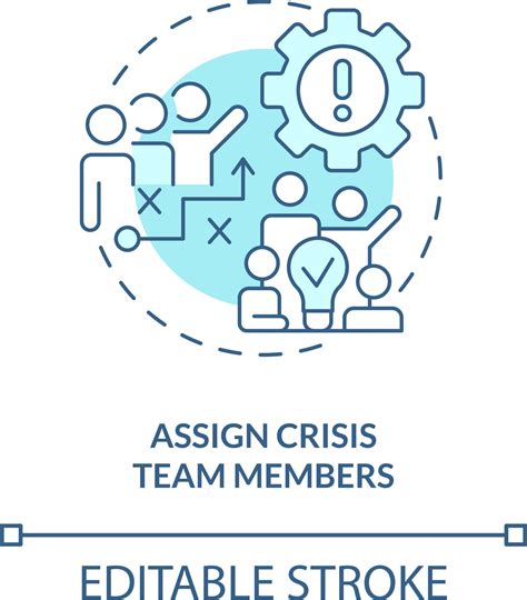 Assign Crisis Team Members Turquoise Concept Icon Crisis Management Team Abstract Idea Thin