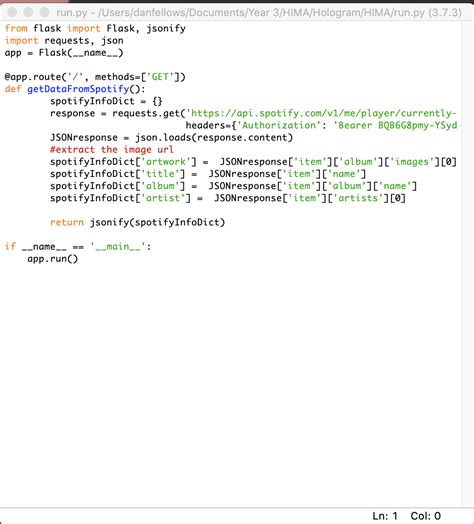 Python Script To Request Data From Spotify Project Planning And Realisation