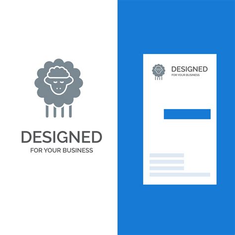 Mutton Ram Sheep Spring Grey Logo Design And Business Card Template