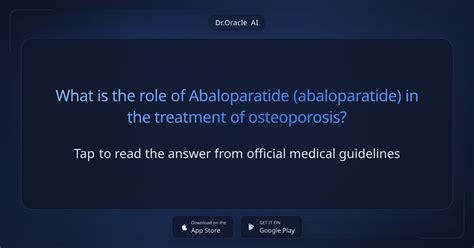 What Is The Role Of Abaloparatide Abaloparatide In The Treatment Of Osteoporosis