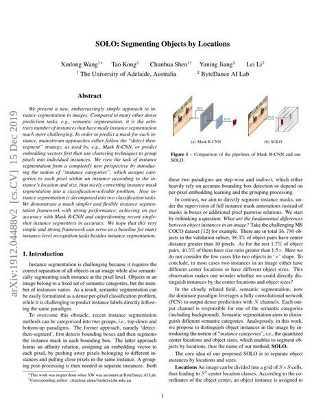 Pdf Solo Segmenting Objects By Locationssolo Segmenting Objects By