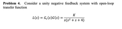 Solved Problem Consider A Unity Negative Feedback System Chegg