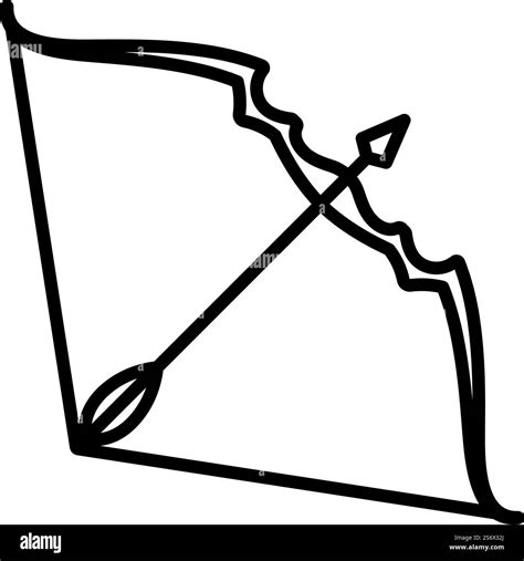 Icon Of Bow And Arrow Bold Outline Design With Editable Stroke Width