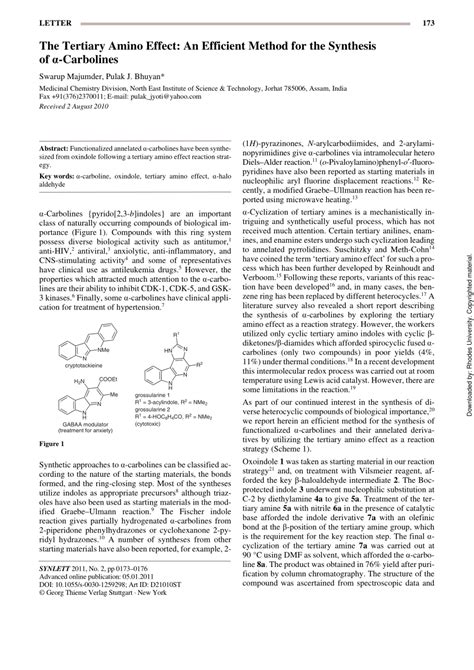 Pdf Cheminform Abstract The Tertiary Amino Effect An Efficient