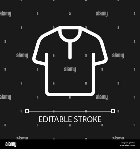T Shirt Pixel Perfect White Linear Ui Icon For Dark Theme Stock Vector