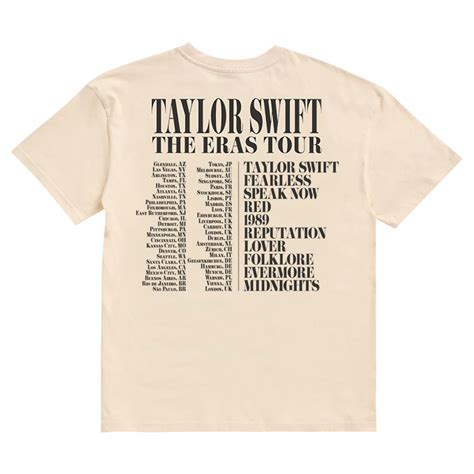 Taylor Swift The Eras Tour White T Shirt Taylor Swift Official Au