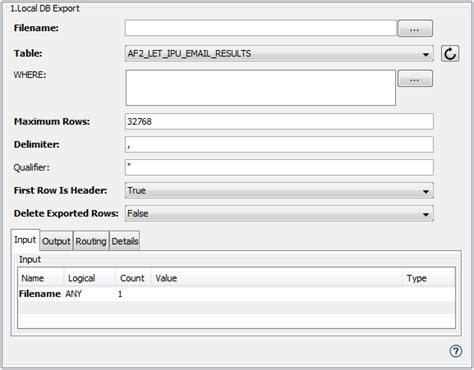 local db export