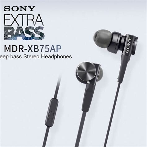SONY MDR-XB75AP In-Ear Extra Deep Bass Headphones 3.5mm Wired Stereo ...
