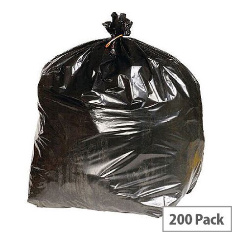 Heavy Duty Rubbish Refuse Sacks 90l Pack 200 Black Kf73376 Hunt