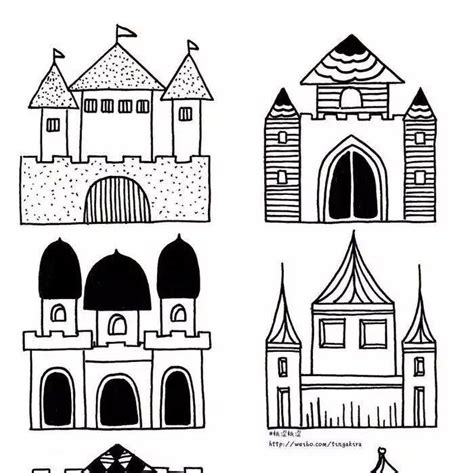 【简笔画】简笔房屋，建筑临摹素材