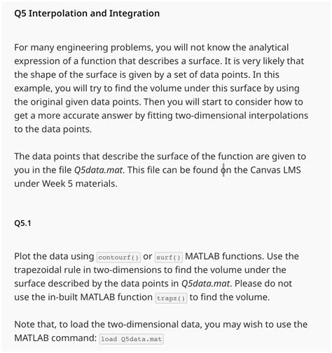 Solved Q Interpolation And Integration For Many Engineering Chegg