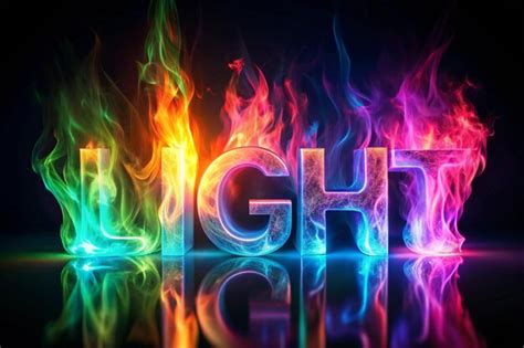 Colorful Text Light Premium Ai Generated Image