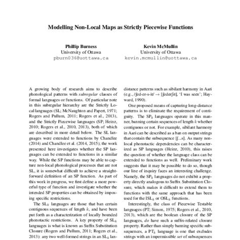 Modelling Non Local Maps As Strictly Piecewise Functions Acl Anthology