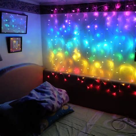 Connect 2m Rainbow Led Curtain Icicle String Lights Led Fairy Lights
