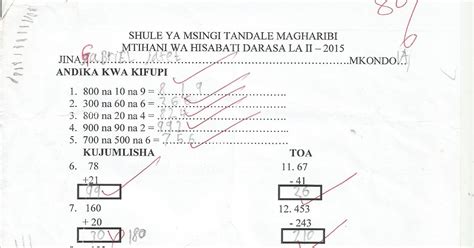 STANDARD TWO STUDY NOTES PAST PAPERS BLOG HISABATI MTIHANI WA DARASA