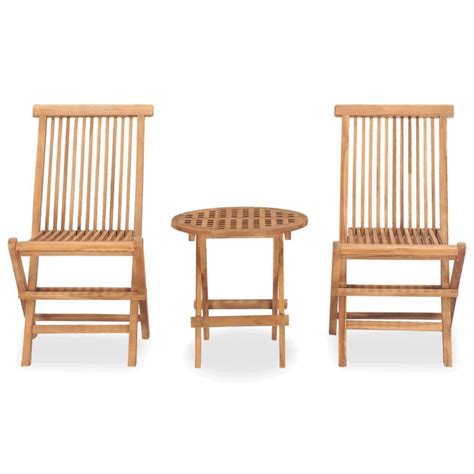 Mobilier à d ner d extérieur pliable pcs Bois solide de teck Leroy Merlin